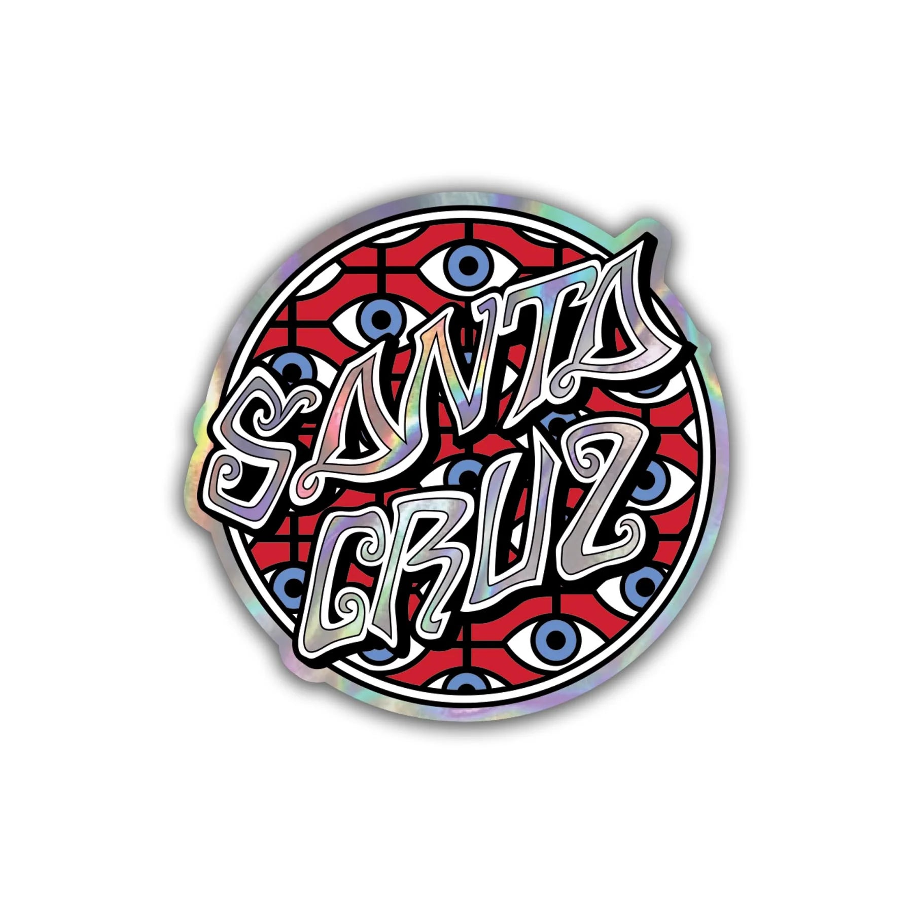 Santa Cruz Salba Eyes Dot Holographic 3.5" Sticker – JANDJSSKATESHOP